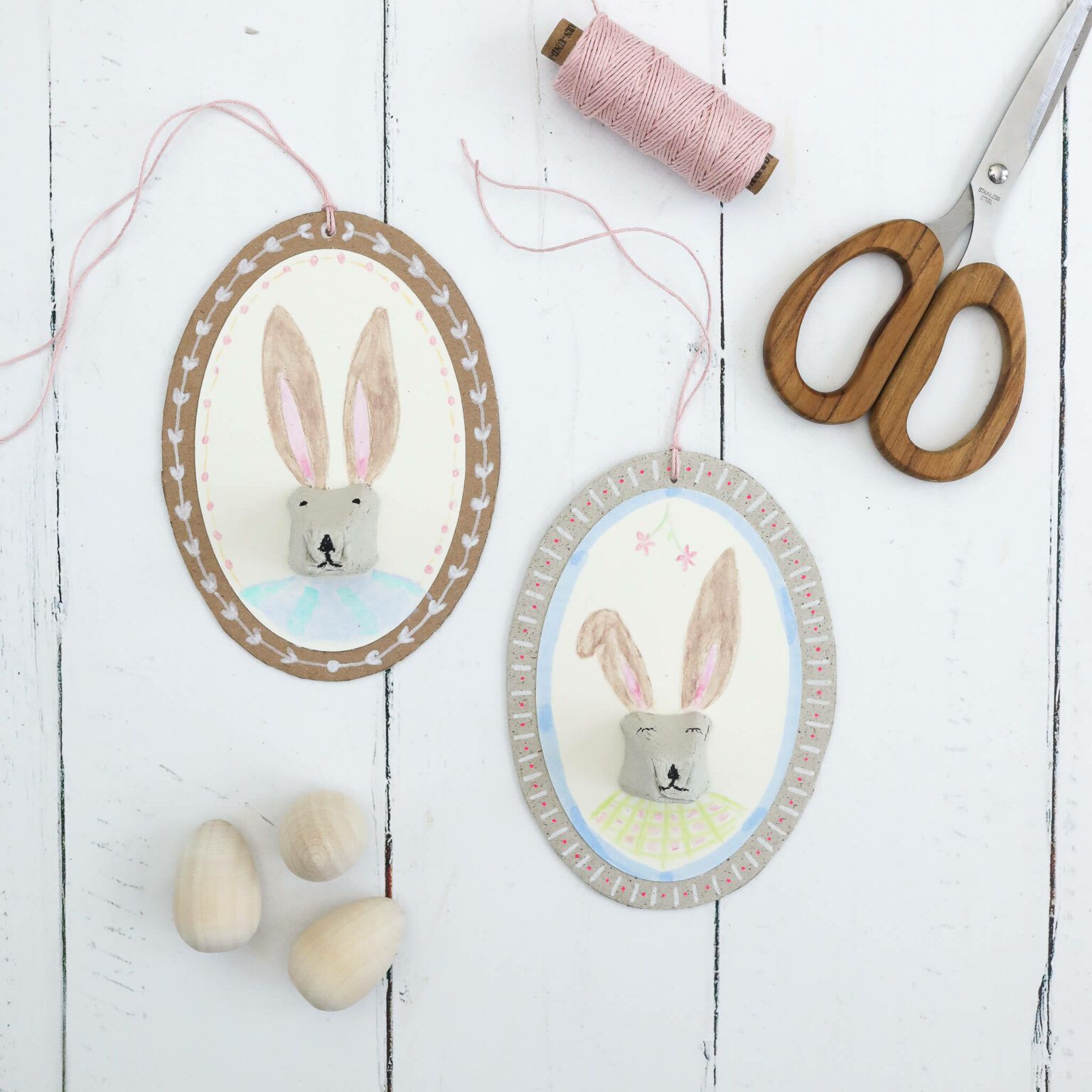 DIY Osterkarten mit Hasen aus Eierkarton bastle