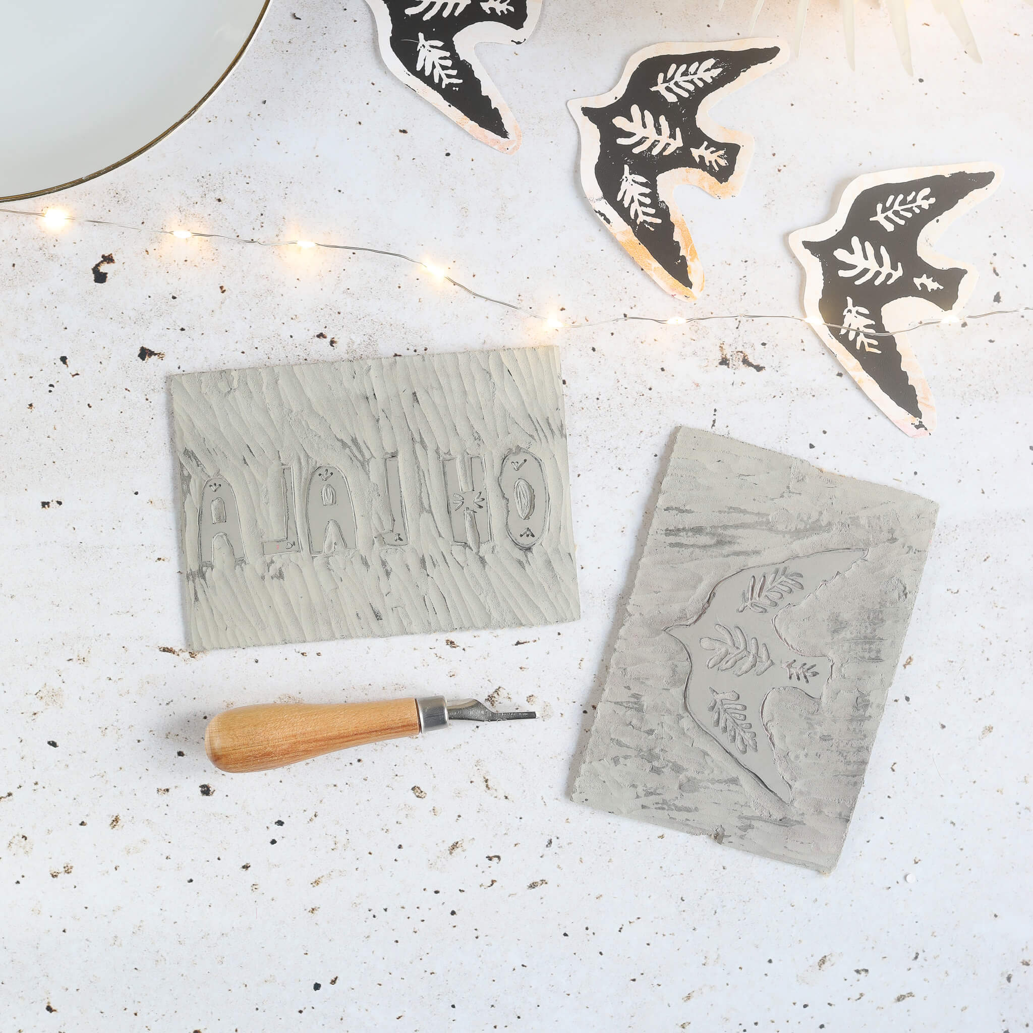 Linoldruck auf Stoff und Papier einfach selber machen