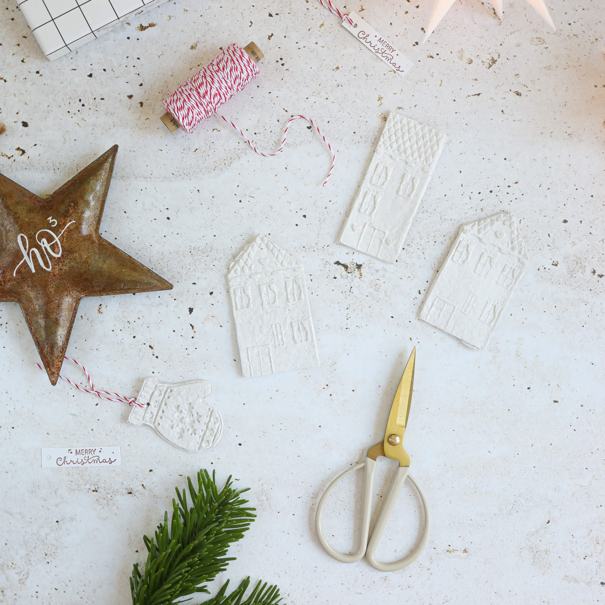 DIY Häuschen Weihnachtskarten aus Papierreliefs